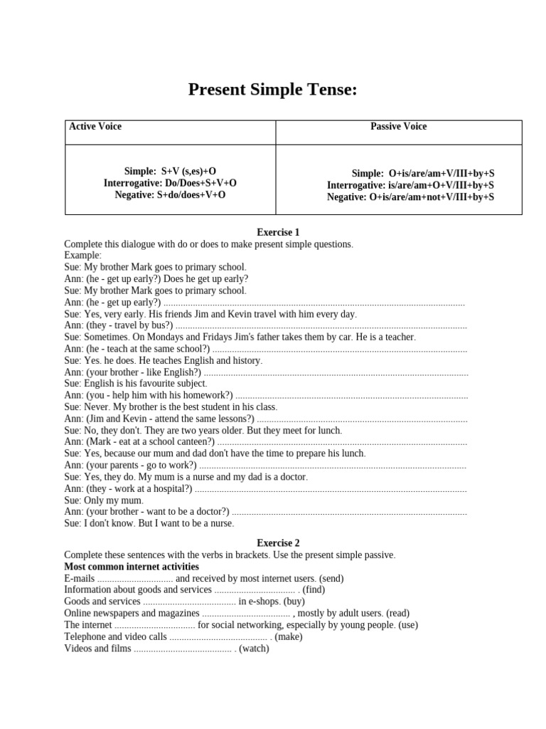 Present Simple Tense | PDF | Linguistics