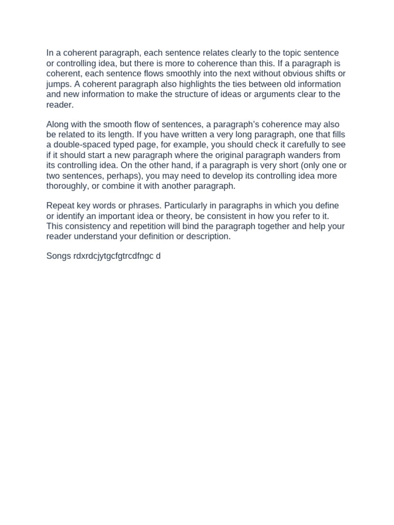 Writing Coherent Paragraphs | PDF | Language Arts & Discipline
