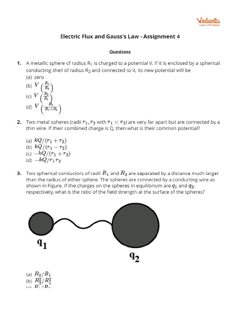 Electric Flux and Gauss's Law - Assignment 4 | PDF