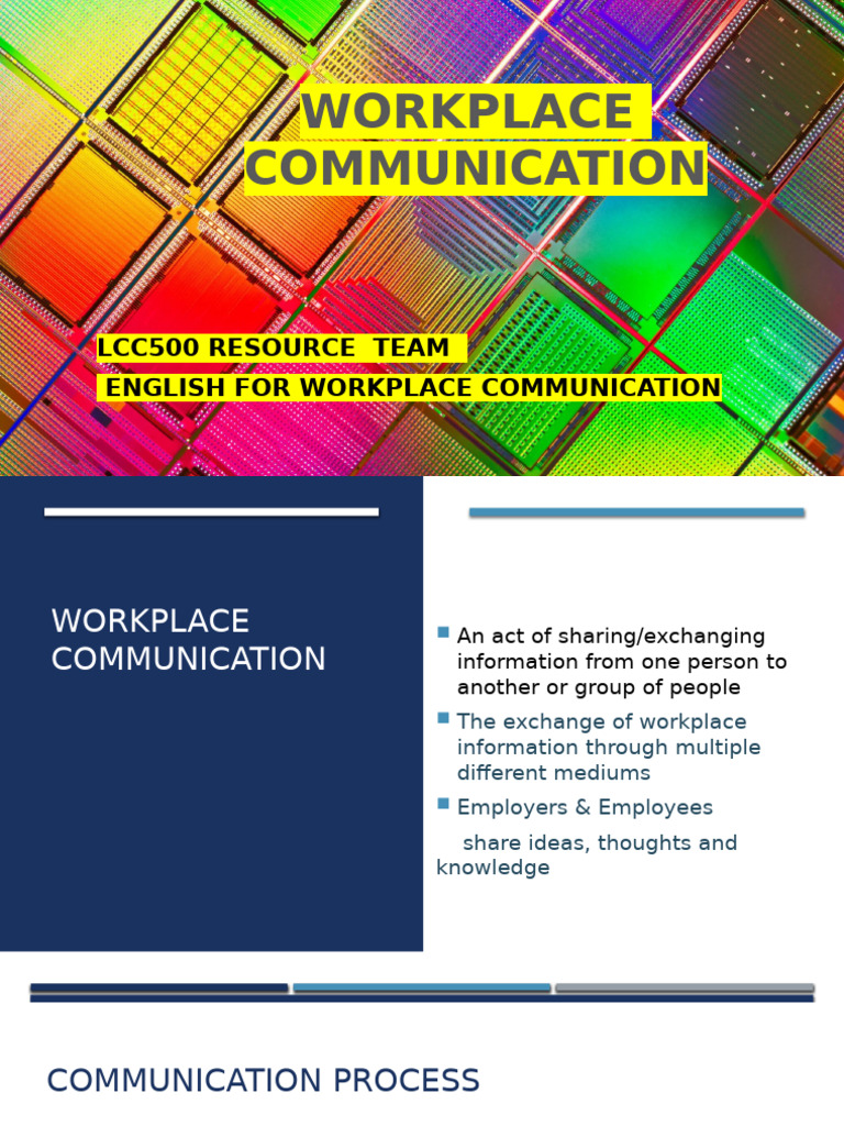 Week 1 - Introduction To Workplace Communication | PDF | Communication ...
