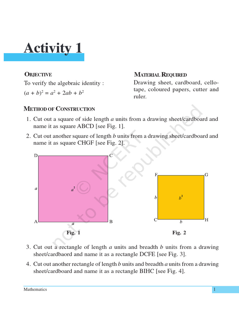 Maths Activity for Grade 9_1 | PDF | Area | Rectangle