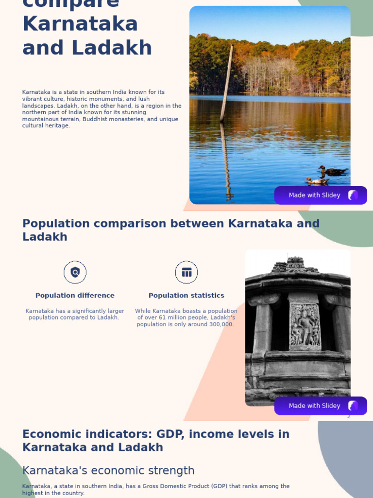 Use Graphs and Charts To Compare Karnataka and Ladakh | PDF | Tourism ...