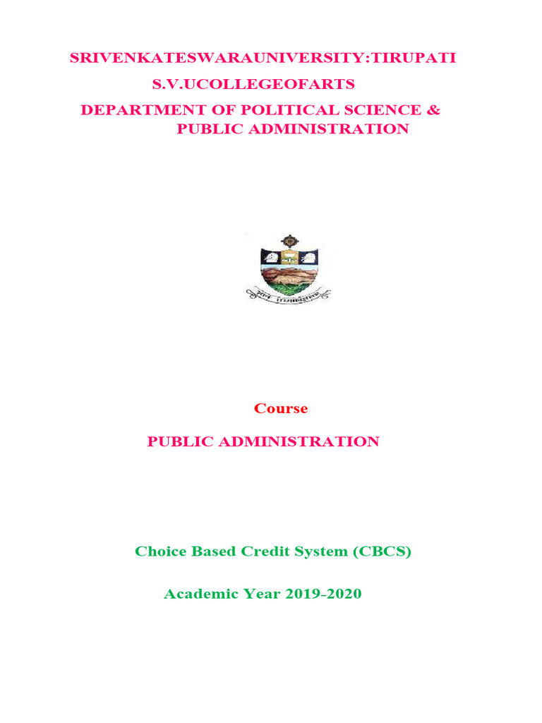Public Administration Syllabus 2019 2020 | PDF | Political Philosophy ...
