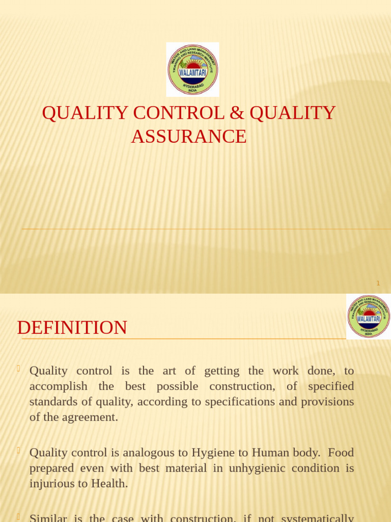 Quality Monitoring of Works Including Records To Be Maintained On ...