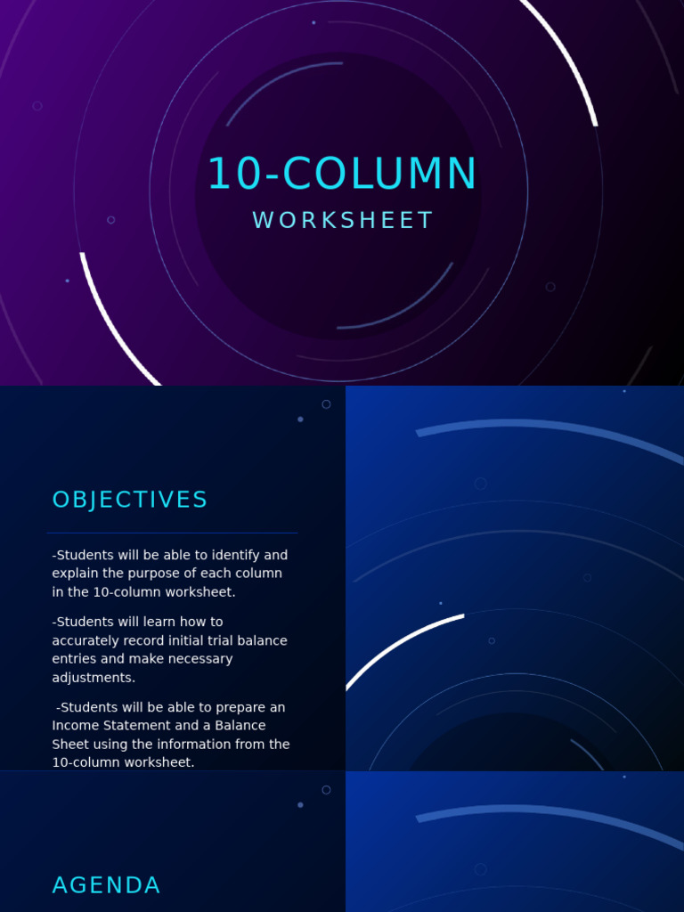 10-Column Worksheet Guide | PDF | Debits And Credits | Corporate Jargon
