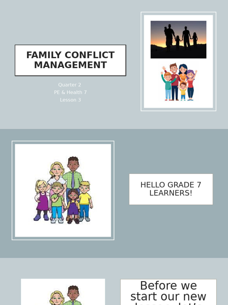 Family Conflict Management for Grade 7 | PDF | Human Life Stages ...