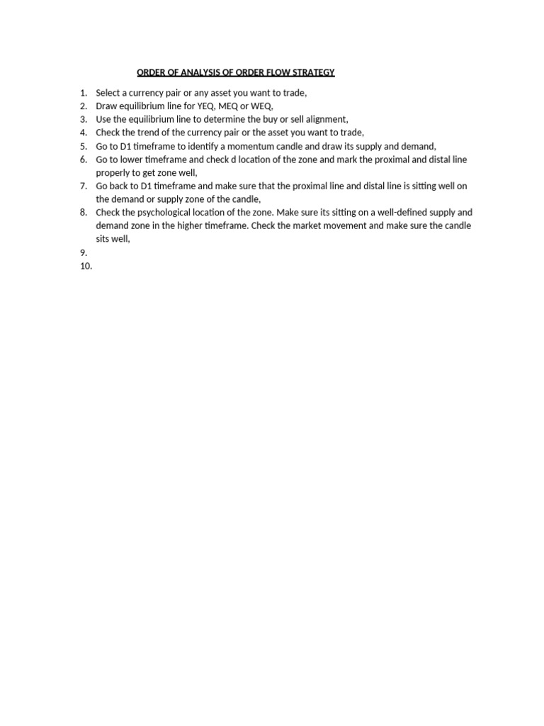 Order of Analysis of Order Flow Strategy | PDF | Law