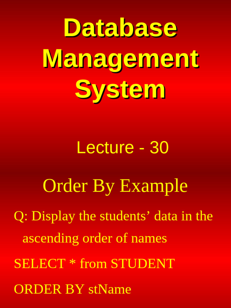 Lecture 30 | PDF | Data Management | Databases