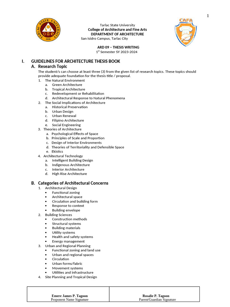 ArD9-Thesis-Guidelines | PDF | Thesis | Times New Roman