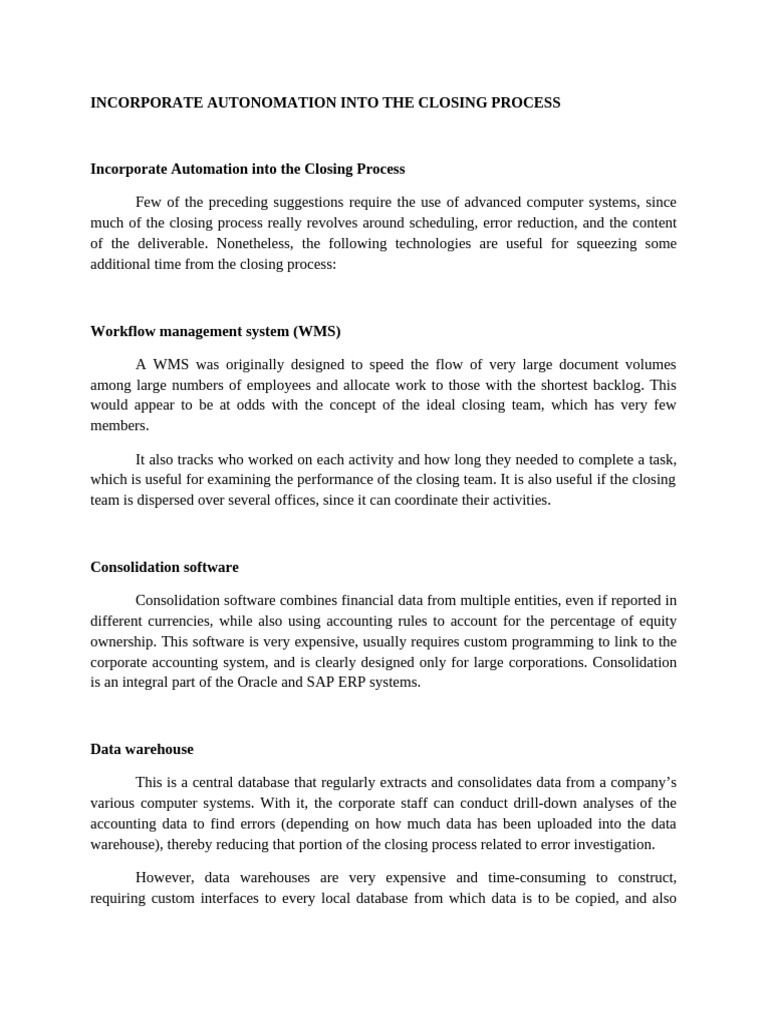 INCORPORATE-AUTOMATION-INTO-THE-CLOSING-PROCESS | PDF | Enterprise ...