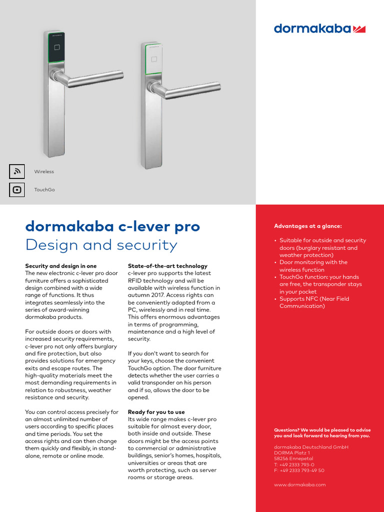 Factsheet_clever_pro_EN_201705 | PDF | Access Control | Computing