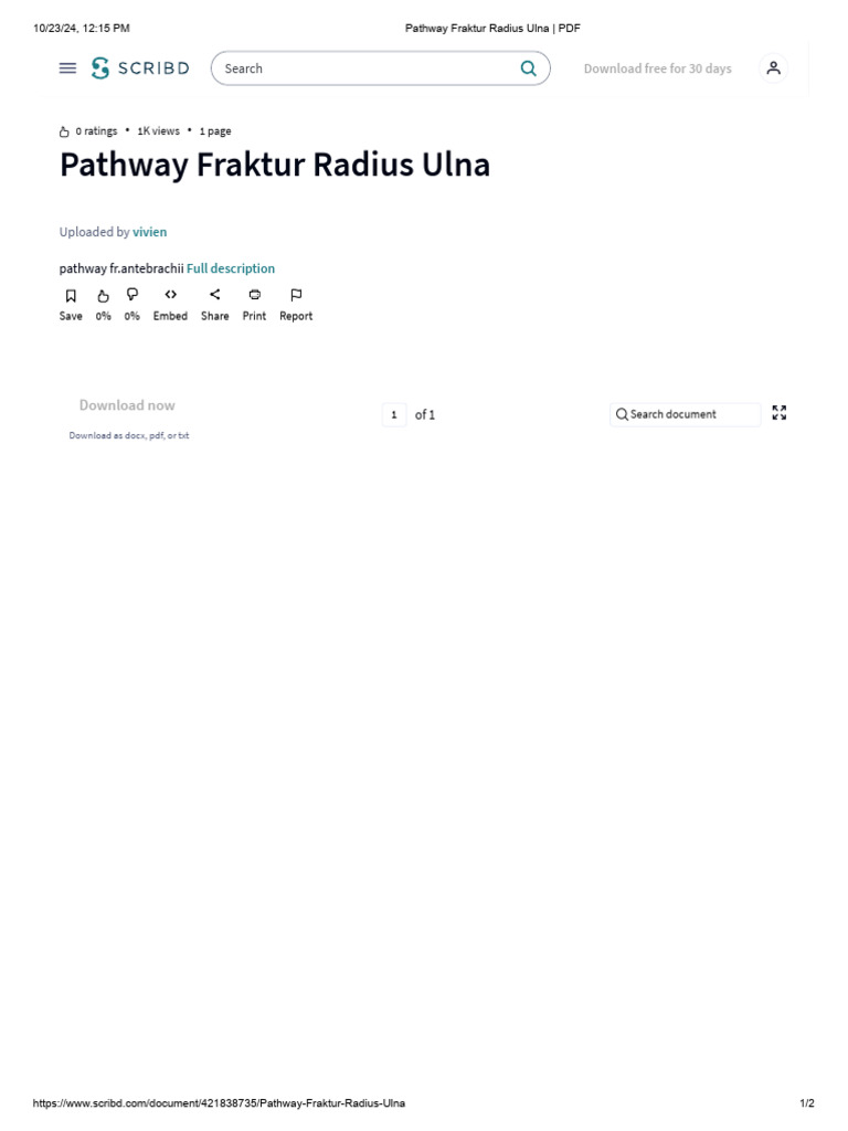 Pathway Fraktur Radius Ulna - PDF | PDF