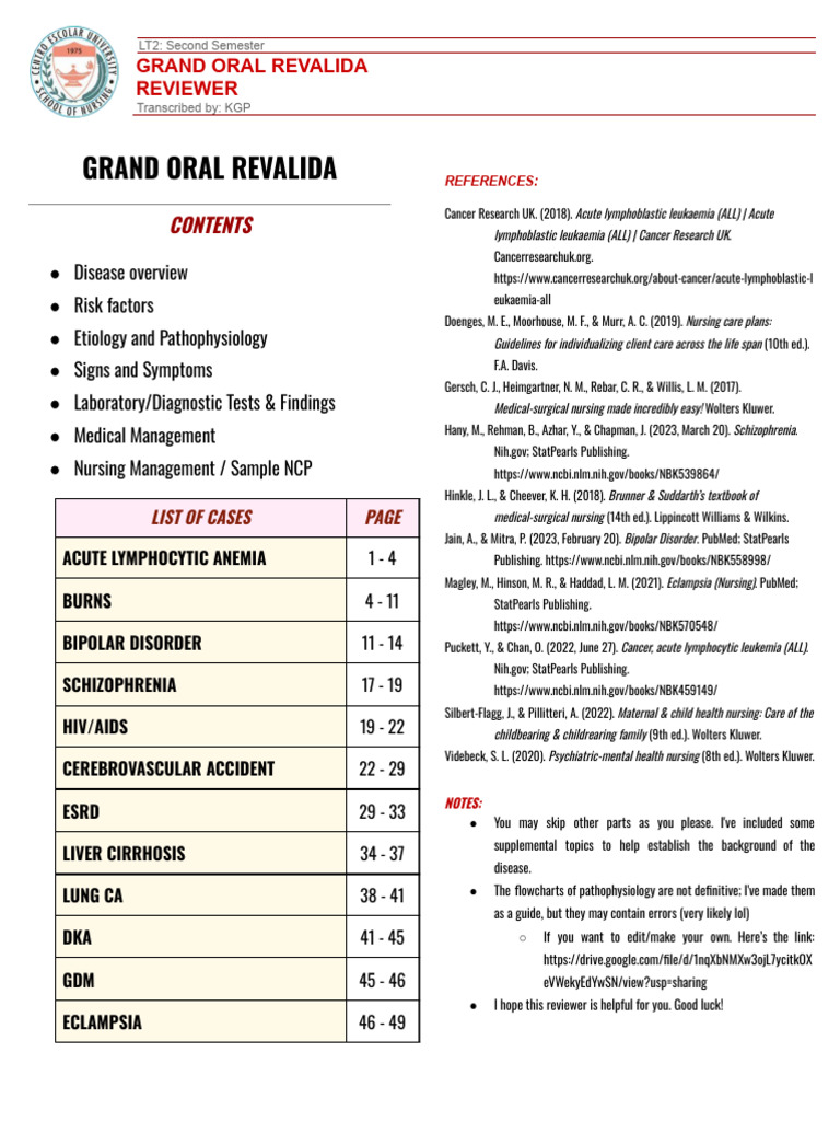 Grand Oral Revalida | PDF | Leukemia | Blood Vessel