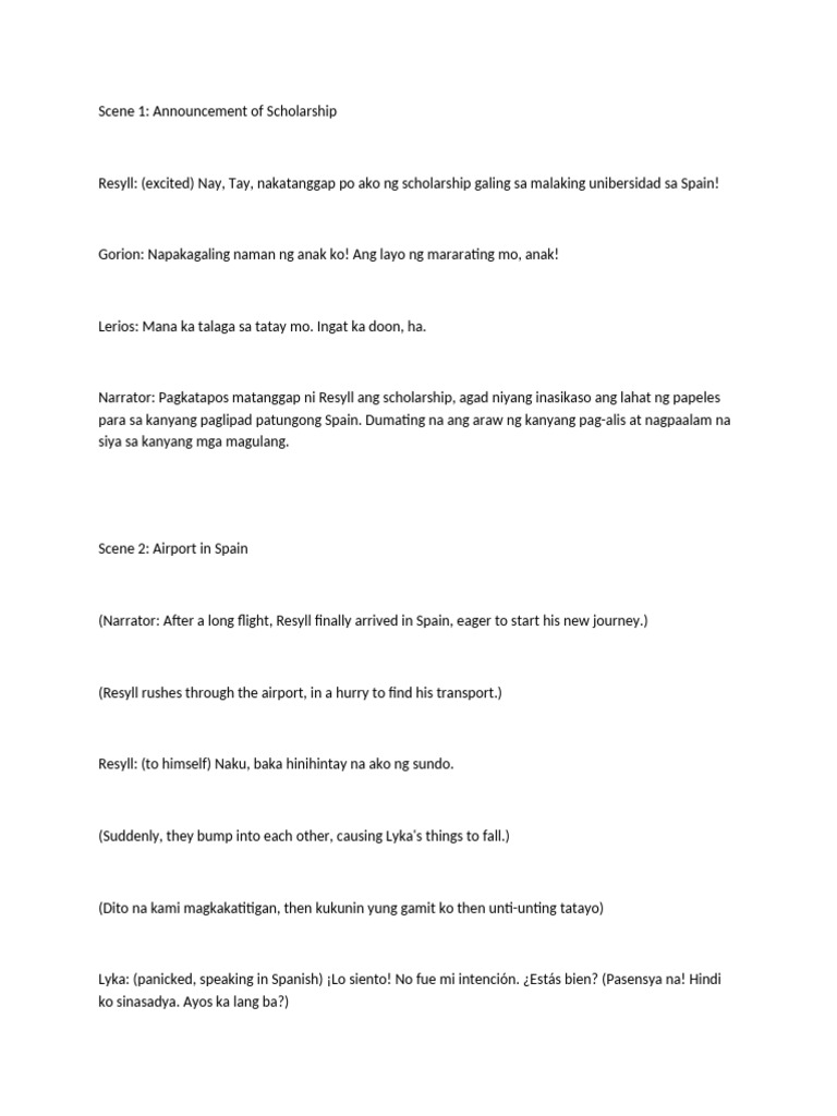 Filipino Scholarship Journey Script | PDF | Language Arts & Discipline