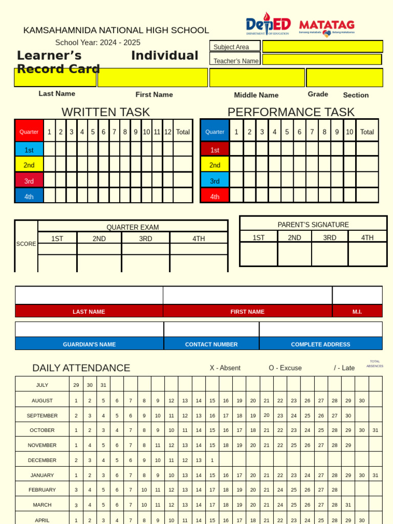 Learners Individual Record Card-3-1 | PDF