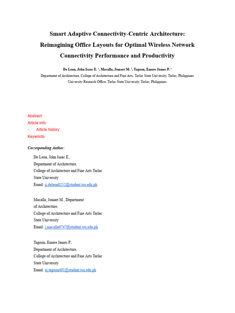 Smart Adaptive Connectivity Centric Architecture - 241016 - 232016 ...