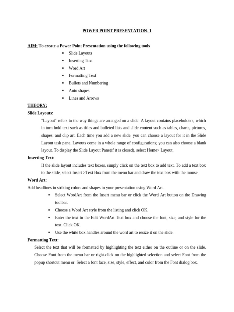 Exp-10 Creating PPT | PDF | Page Layout | Microsoft Power Point