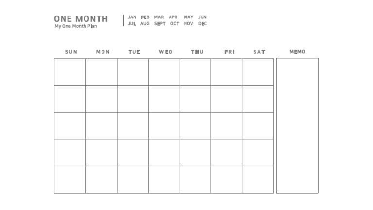 One Month Planner | PDF