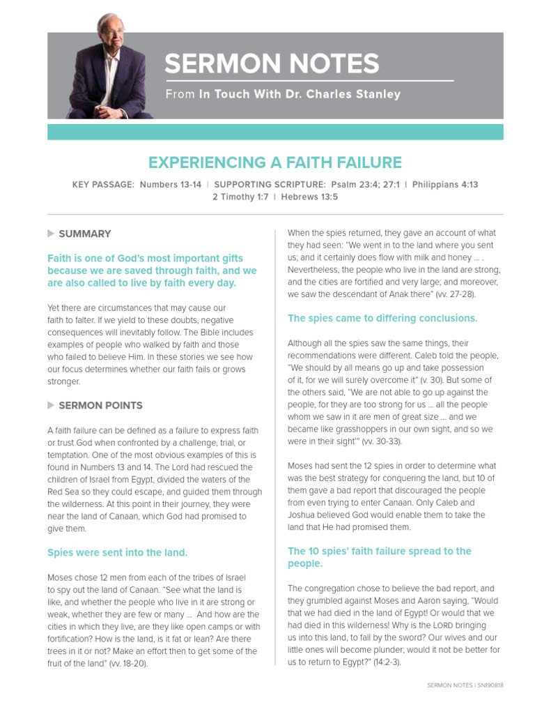 Experiencing A Faith Failure | PDF | Joshua | Book Of Numbers