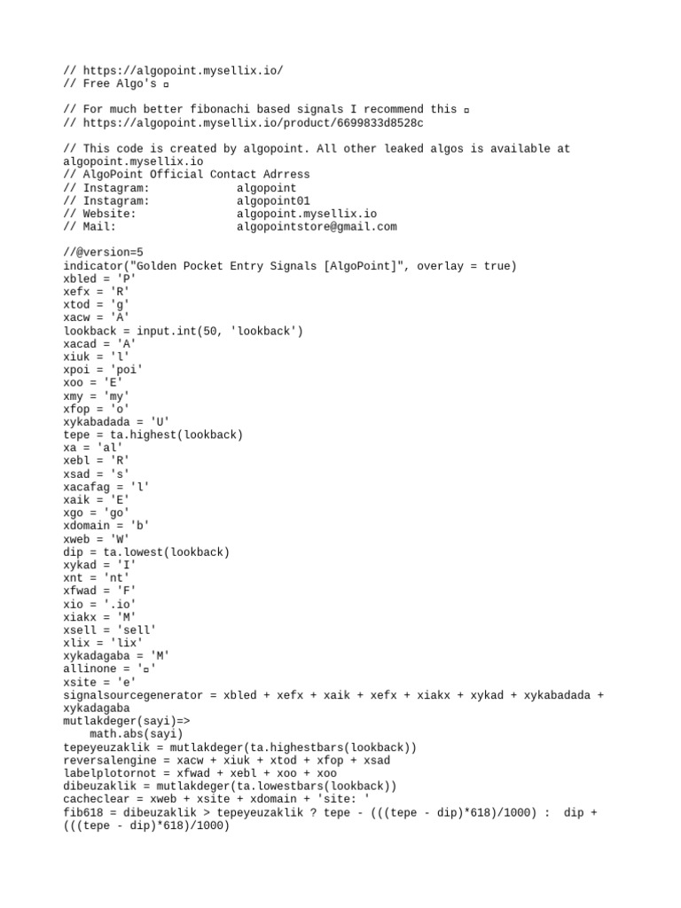 672133626f64a-Golden Pocket Entry Signals (AlgoPoint) | PDF