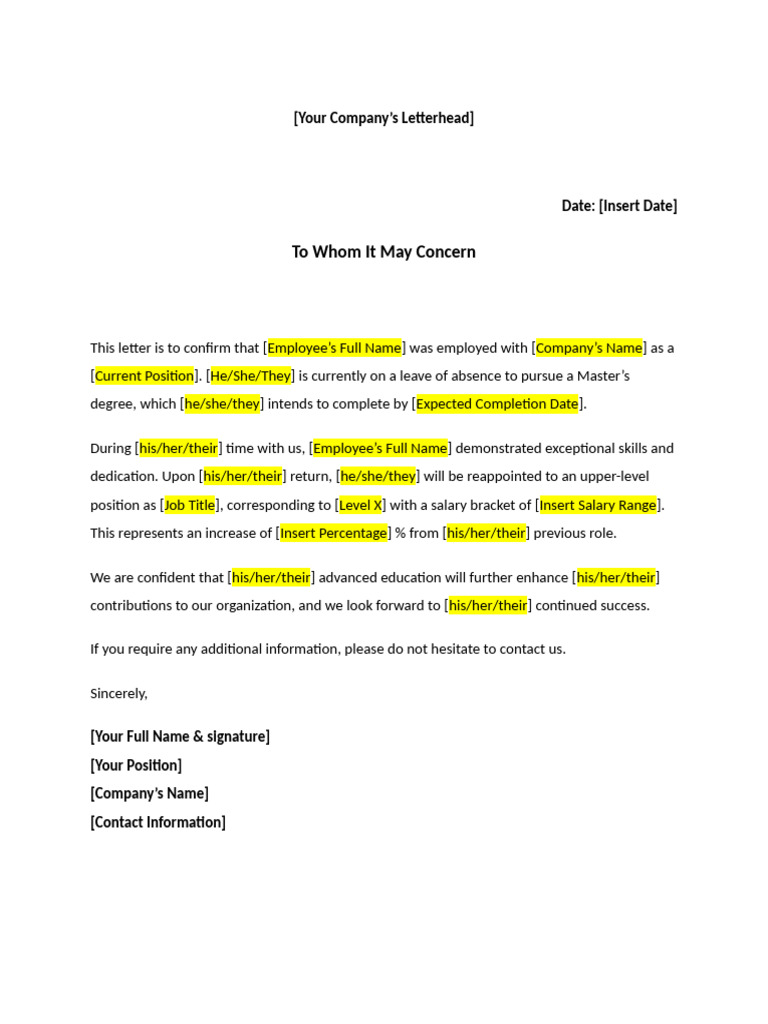 Template of Experience Letter (Rejoin) | PDF