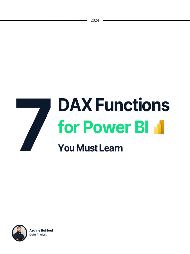 7 DAX Functions For Power BI | PDF | Data Analysis | Data