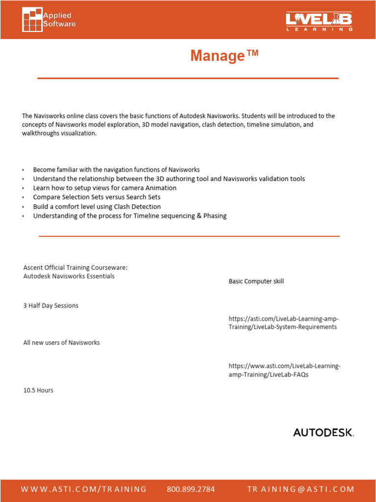 Navisworks Manage Fundamentals Syllabus | PDF