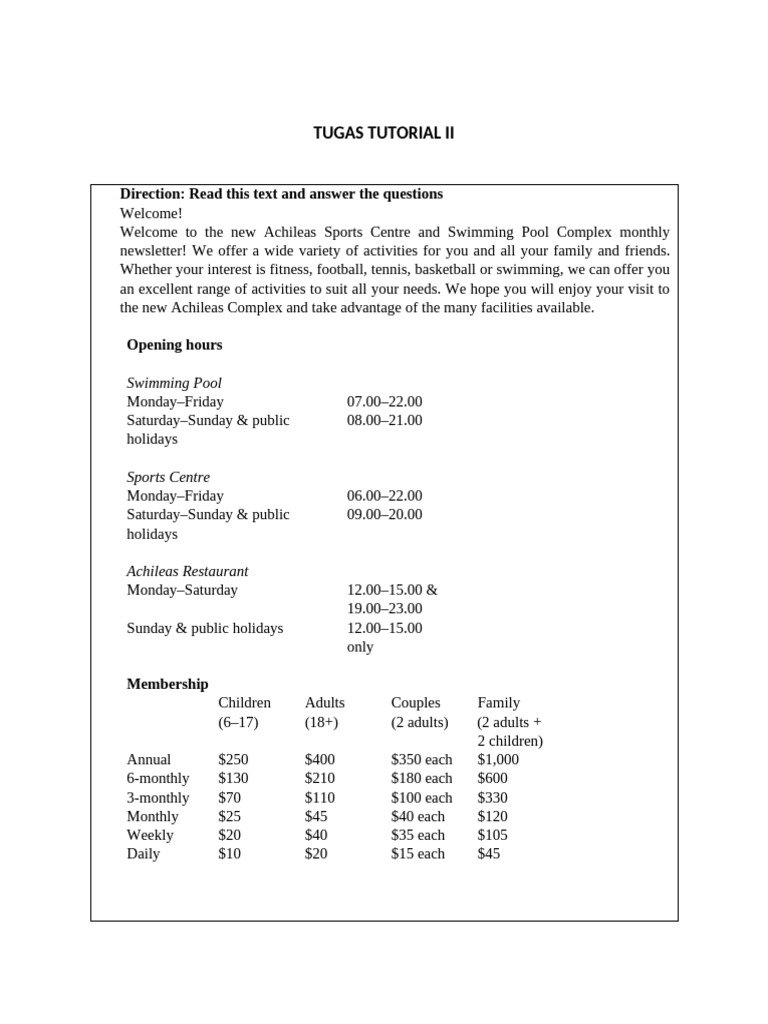 Tugas Tutorial Ii Basic Reading Pdf Physical Fitness Strength