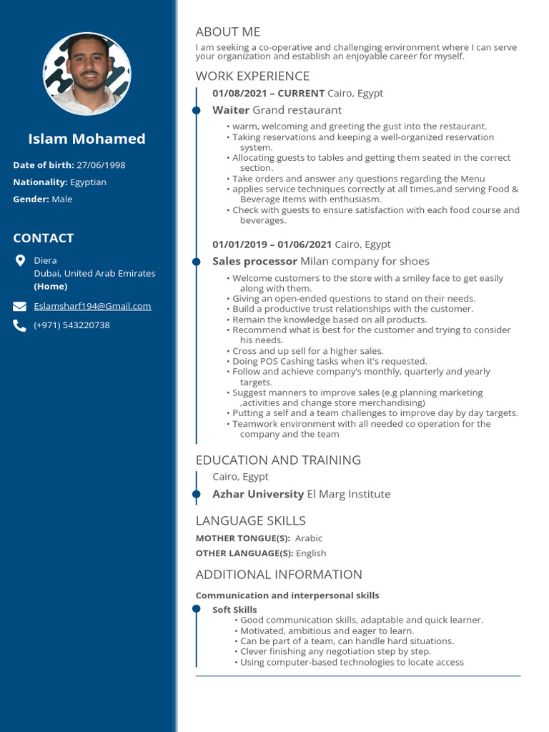 CV - Islam Mohamed (1) (1) | PDF | Egypt | Human Communication