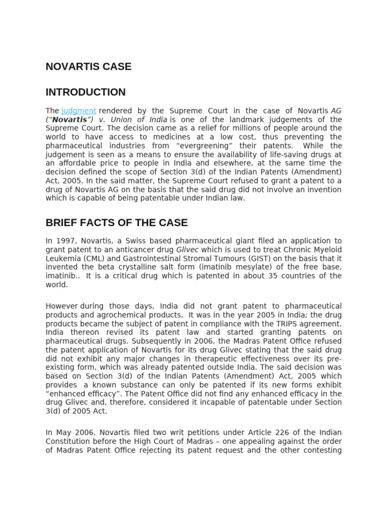 NOVARTIS CASE | PDF | Justice | Crime & Violence