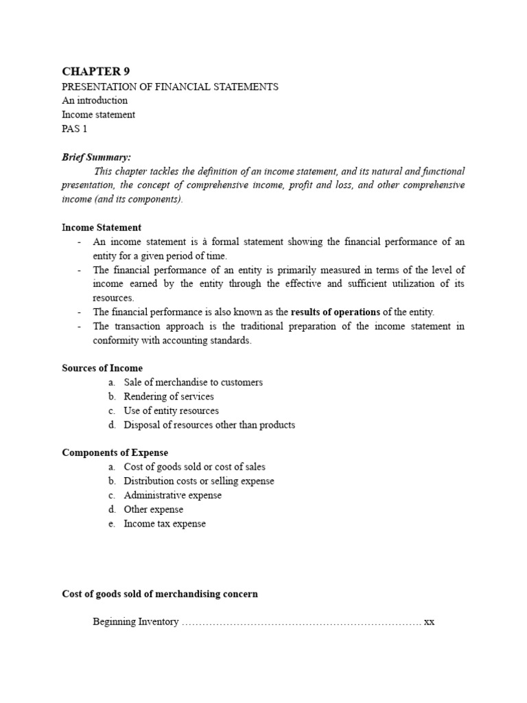 Chap 9 CFAS | PDF | Income Statement | Income