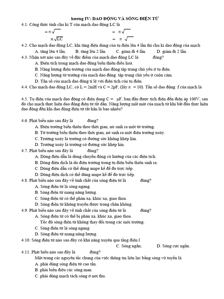 Bai Tap Co Ban Vat Ly 12 HK2 2 | PDF