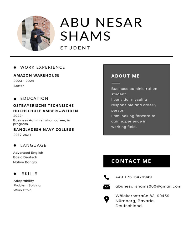 Abu Nesar Shams: Student | PDF