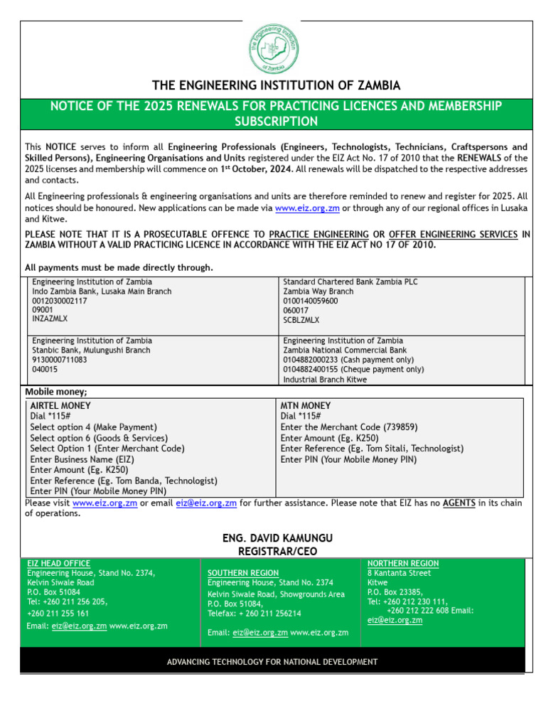 EIZ 2025 License and Membership Renewal | PDF | Financial Technology ...