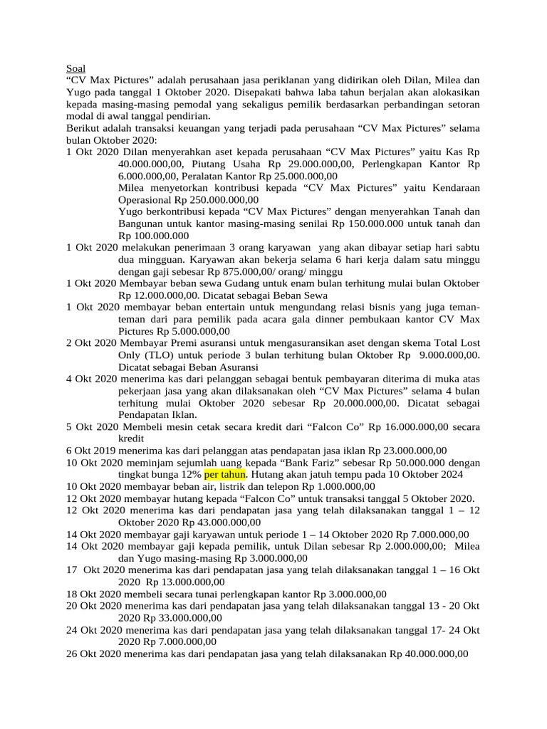 Soal Latihan Final | PDF