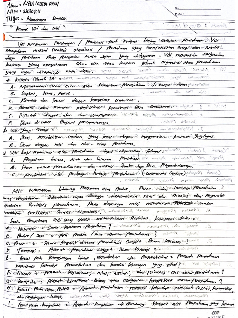 Tugas Manajemen Stratejik, Nesa Mutia Ra | PDF