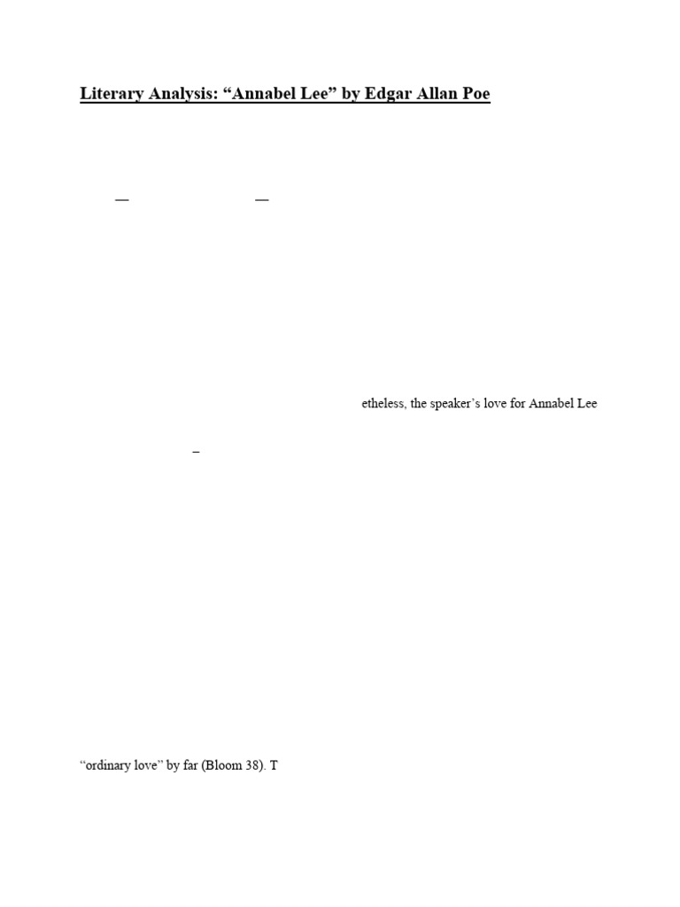 Annabel Lee Analysis | PDF