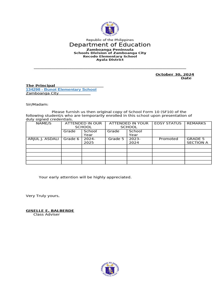 REQUEST-FORM-SF10 | PDF | Philippines | Public Administration