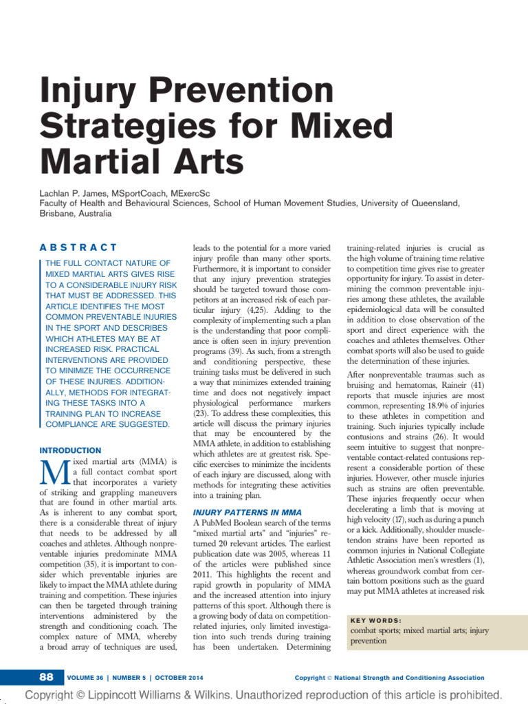 MMA Injury Prevention Strategies | PDF | Strength Training | Mixed ...