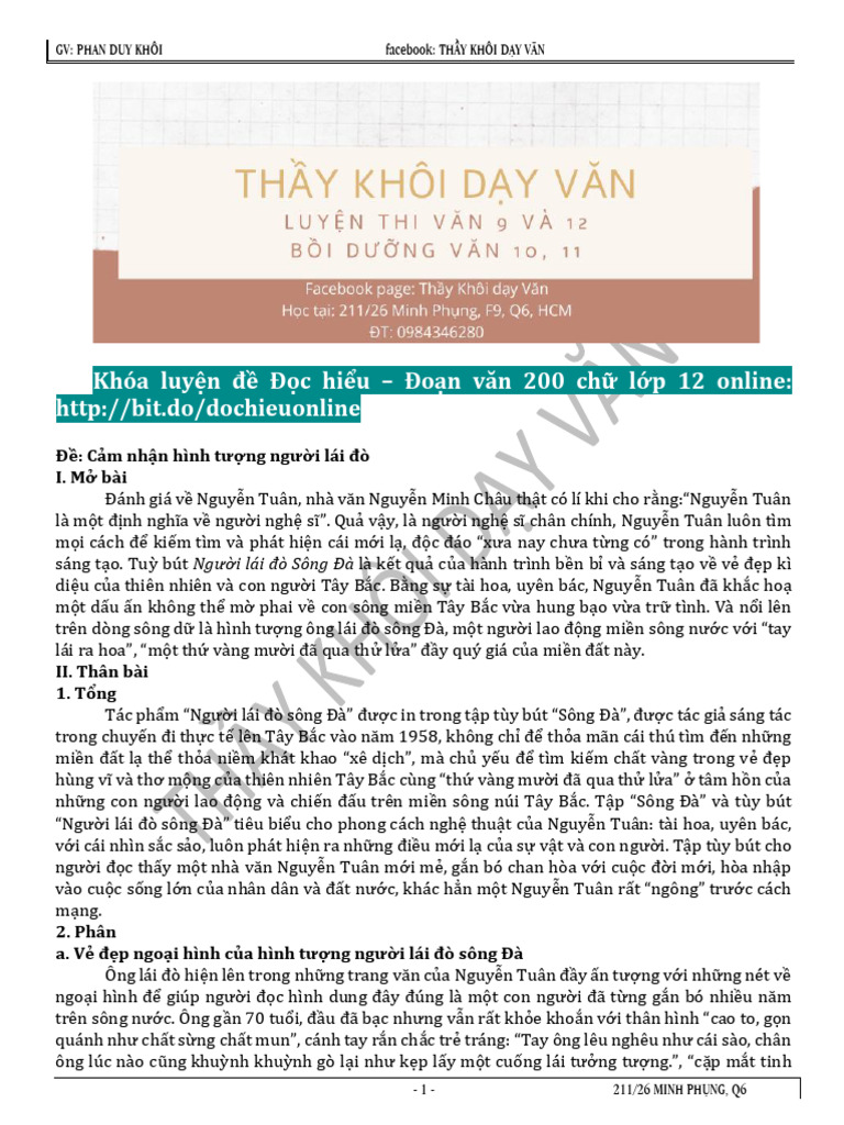 Thay Khoi Day Van Phan Tich Ong Lai Do Full 2 | PDF