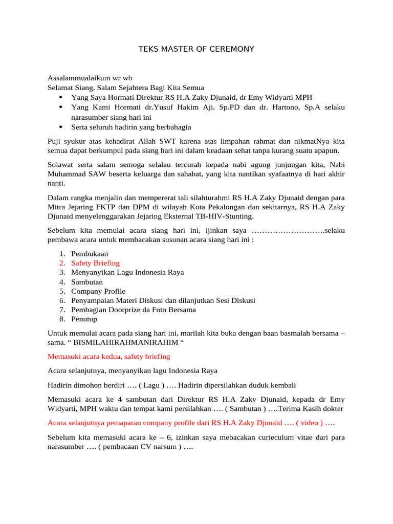 Teks Master of Ceremony Jejaring Eksternal Sept 2024 | PDF