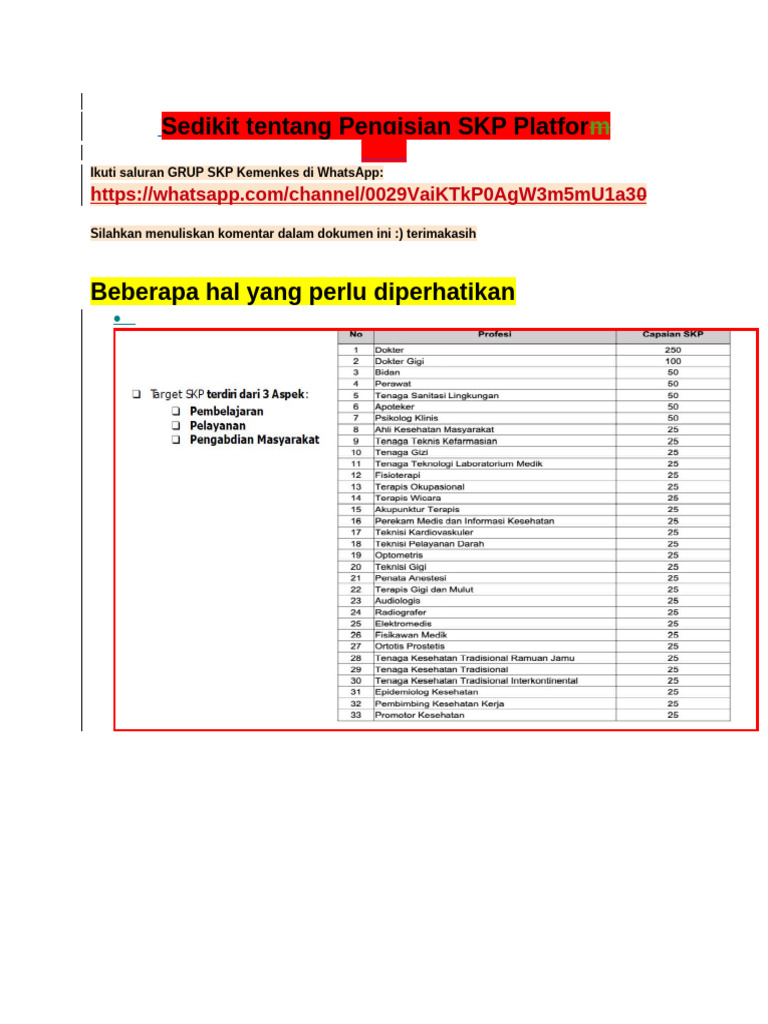 Sedikit Tentang Pengisian SKP Platform | PDF