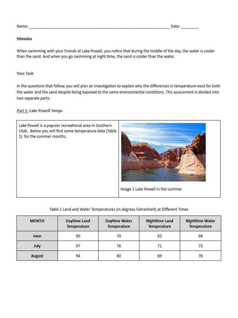 SEEd ESS.3.1 Formative Assessment | PDF | Fahrenheit | Water