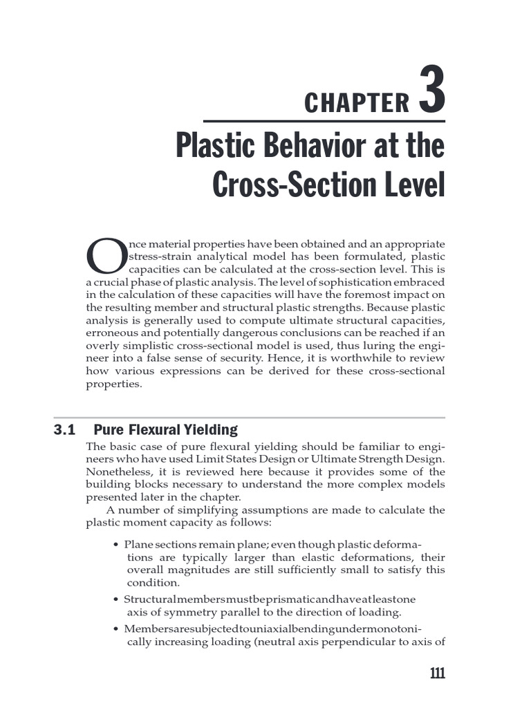 Plastic Behaviour at Cross Section Level | PDF | Strength Of Materials ...