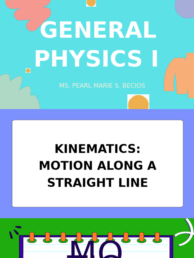 Kinematics Motion Along A Straight Line | PDF | Speed | Velocity