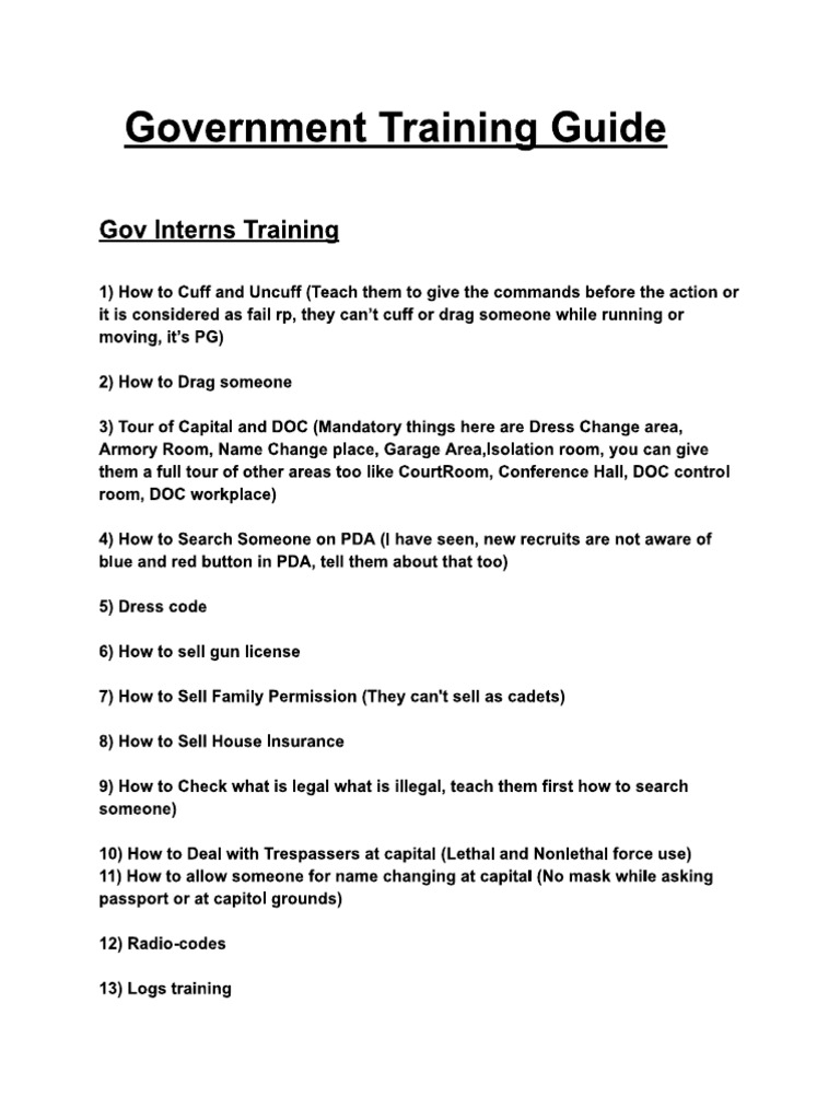 Government Training Guide | PDF