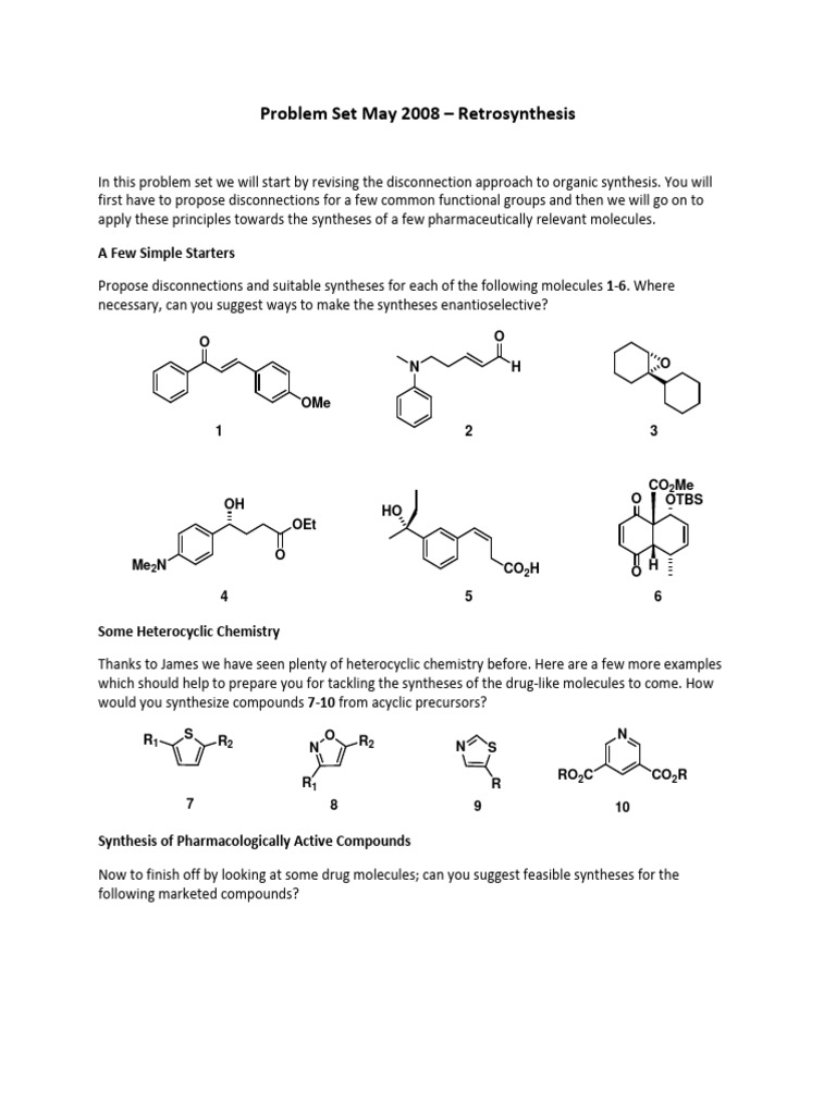 May-2008---Retrosynthesis | PDF | Medicinal Chemistry | Pharmacology