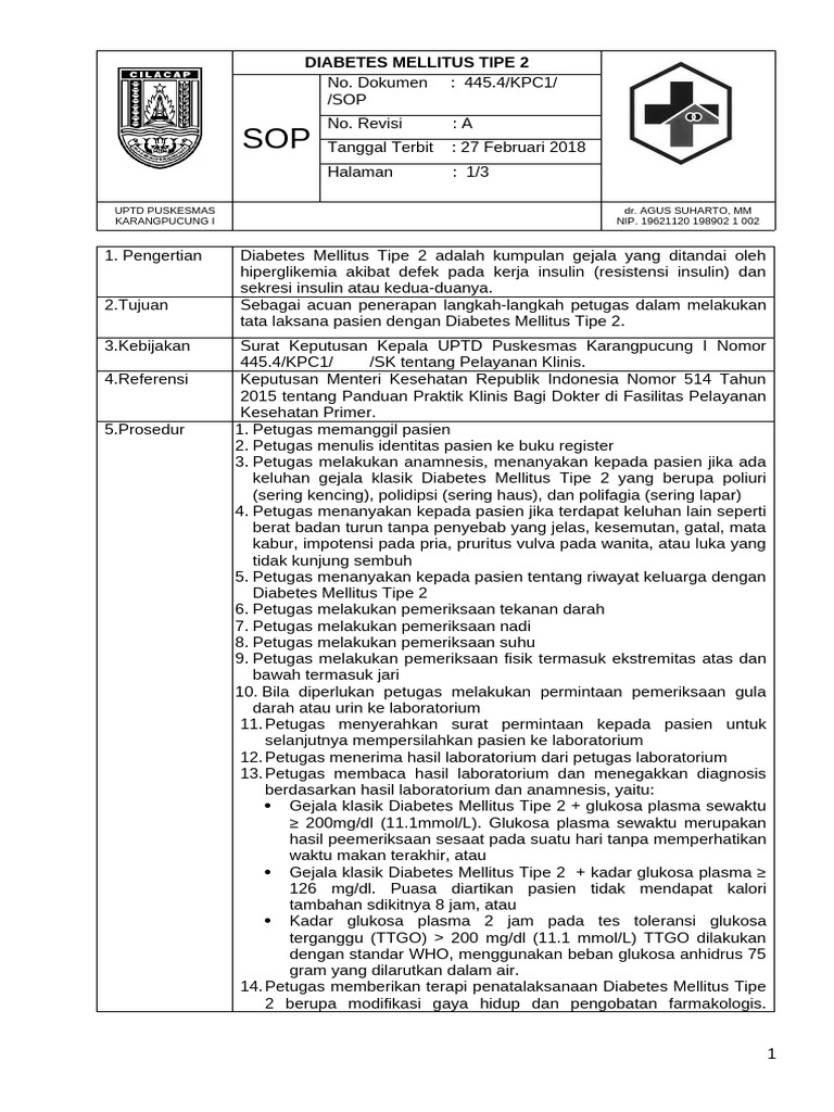 Sop Diabetus Militus Tipe 2 Fix | PDF