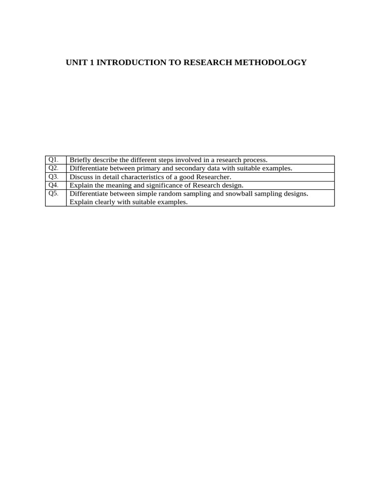 Unit 1 Introduction To Research Methodology | PDF | Technology & Engineering
