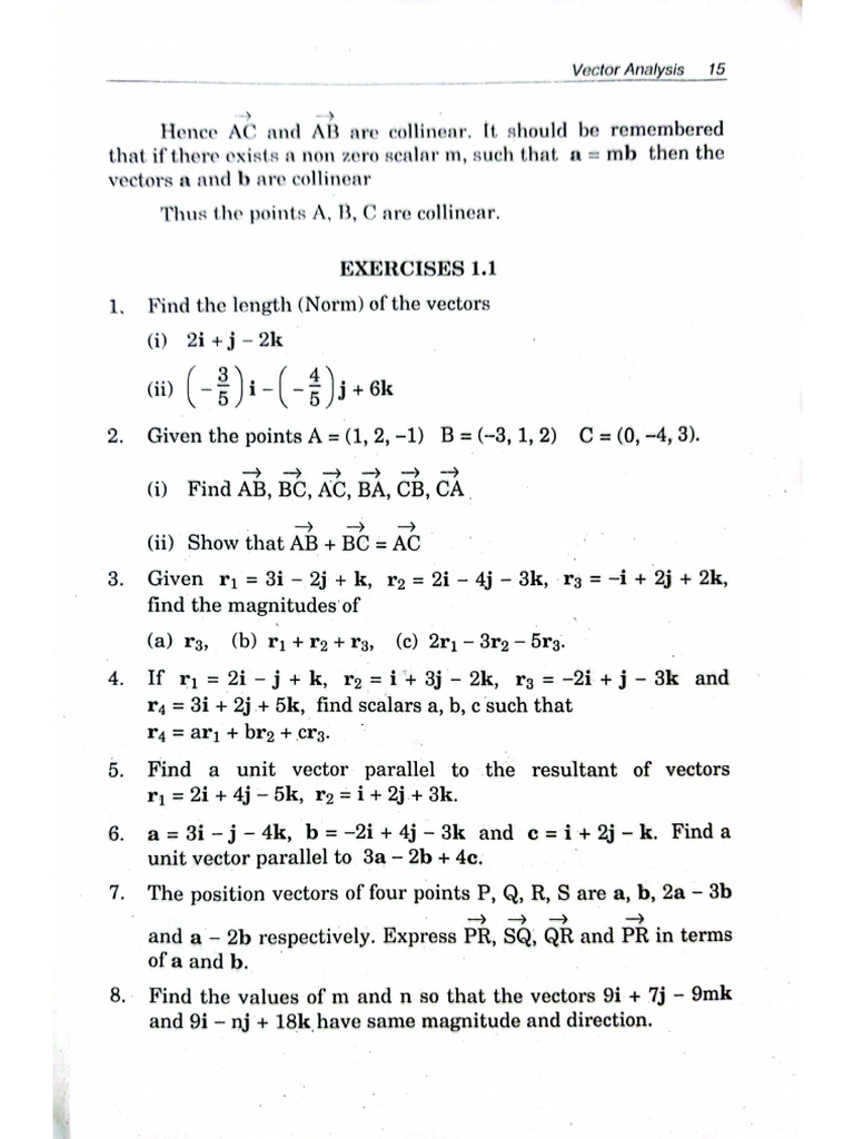 Ex No 1.1 Vector Analysis | PDF
